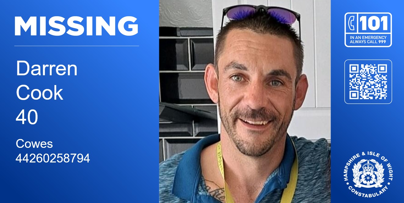 MISSING: Darren Cook, 40, from Cowes | Hampshire and Isle of Wight ...
