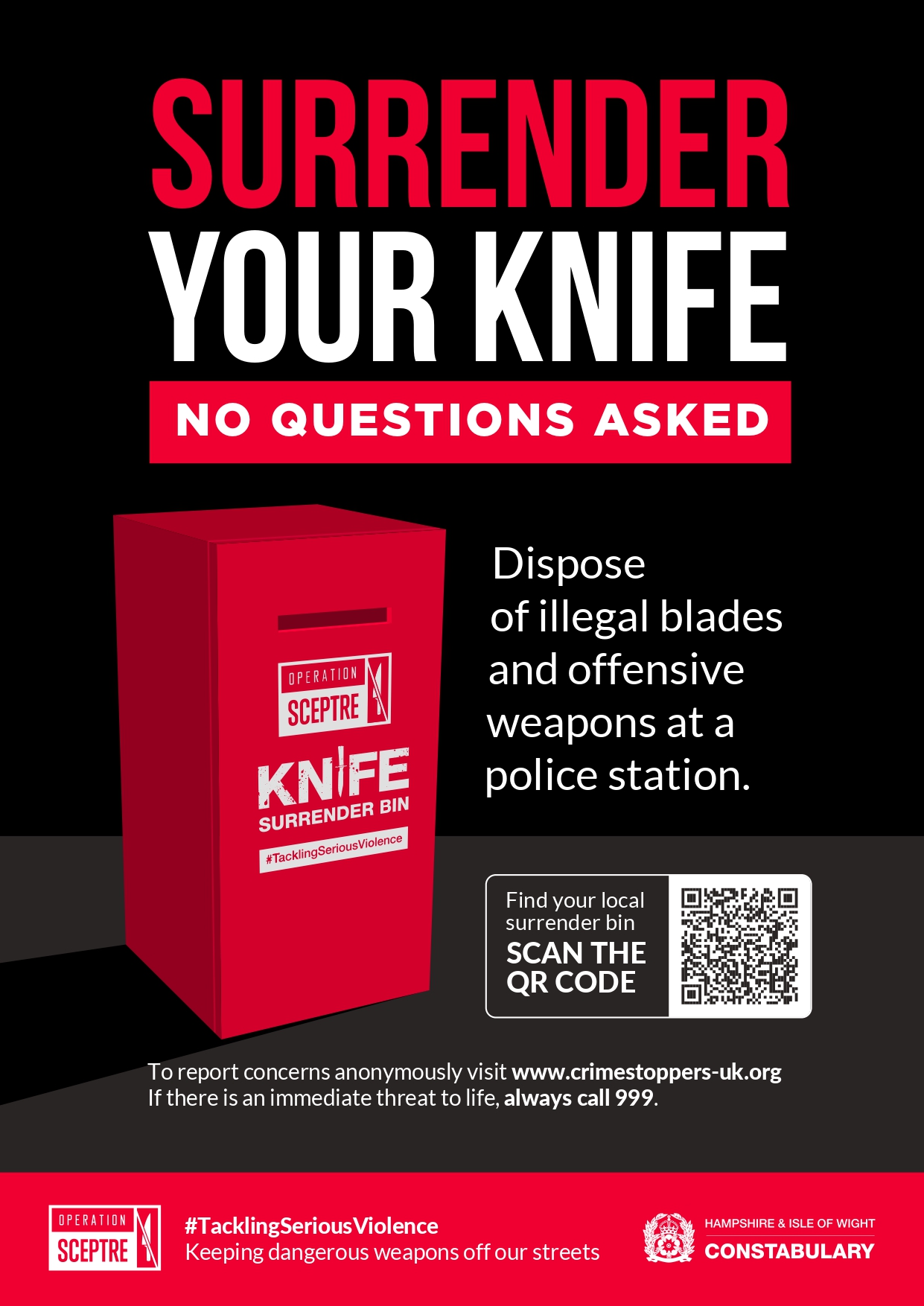 Focus to reduce knife crime continues as Sceptre launches | Hampshire ...